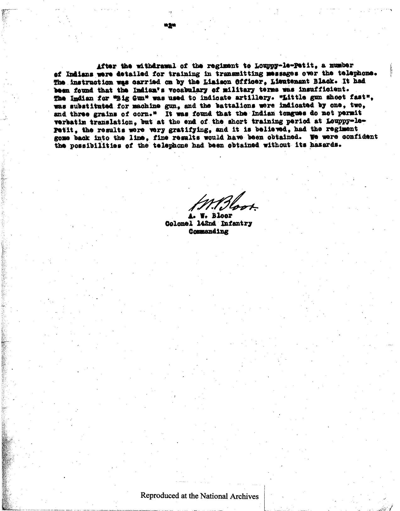 ww1-36thdiv-0000 Messages in Choctaw memo_Page_2 – The Text Message