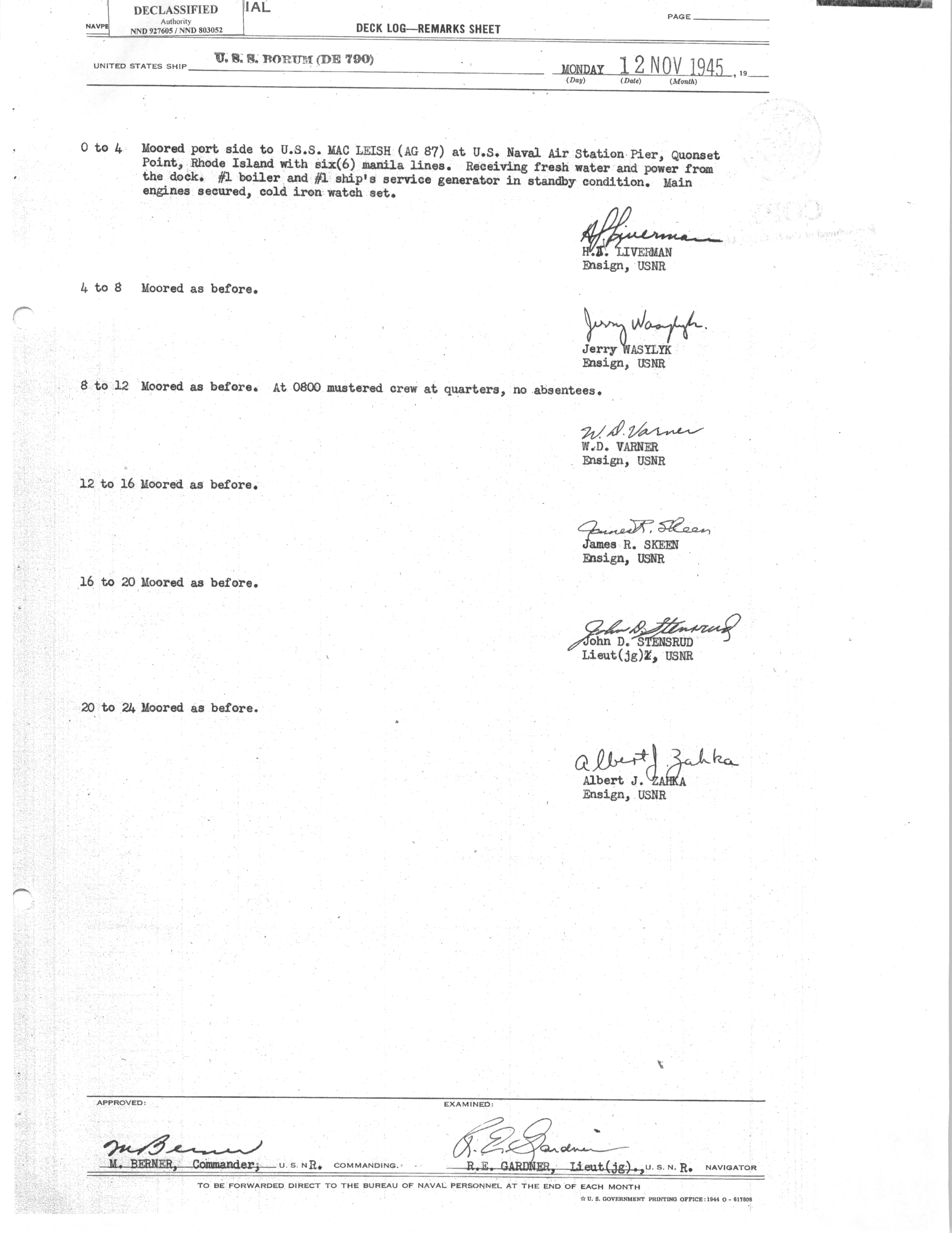 Know Your Records: U.S. Navy Deck Logs – The Text Message