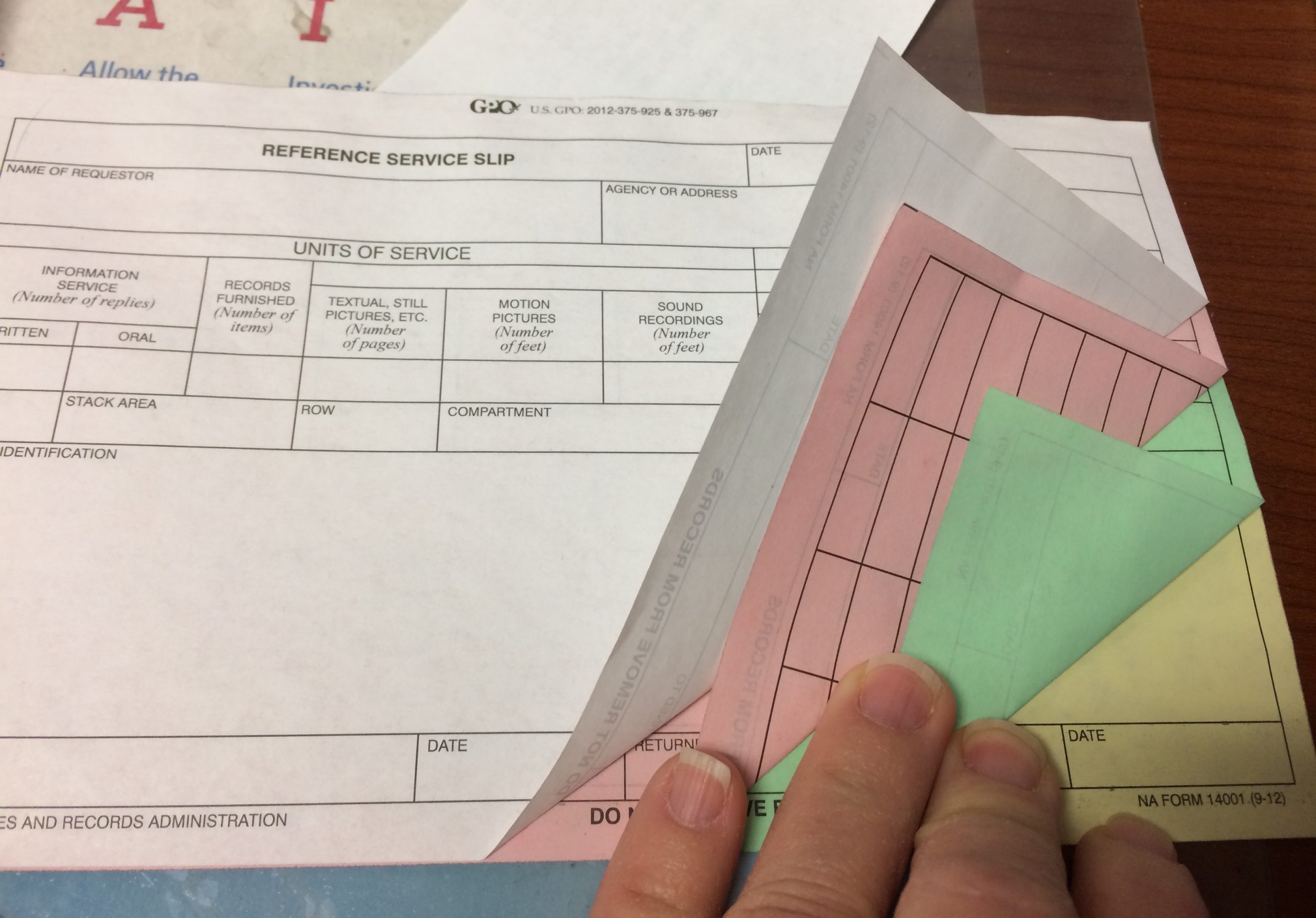 Carbonless Pull Slip, from Marene Baker – The Text Message