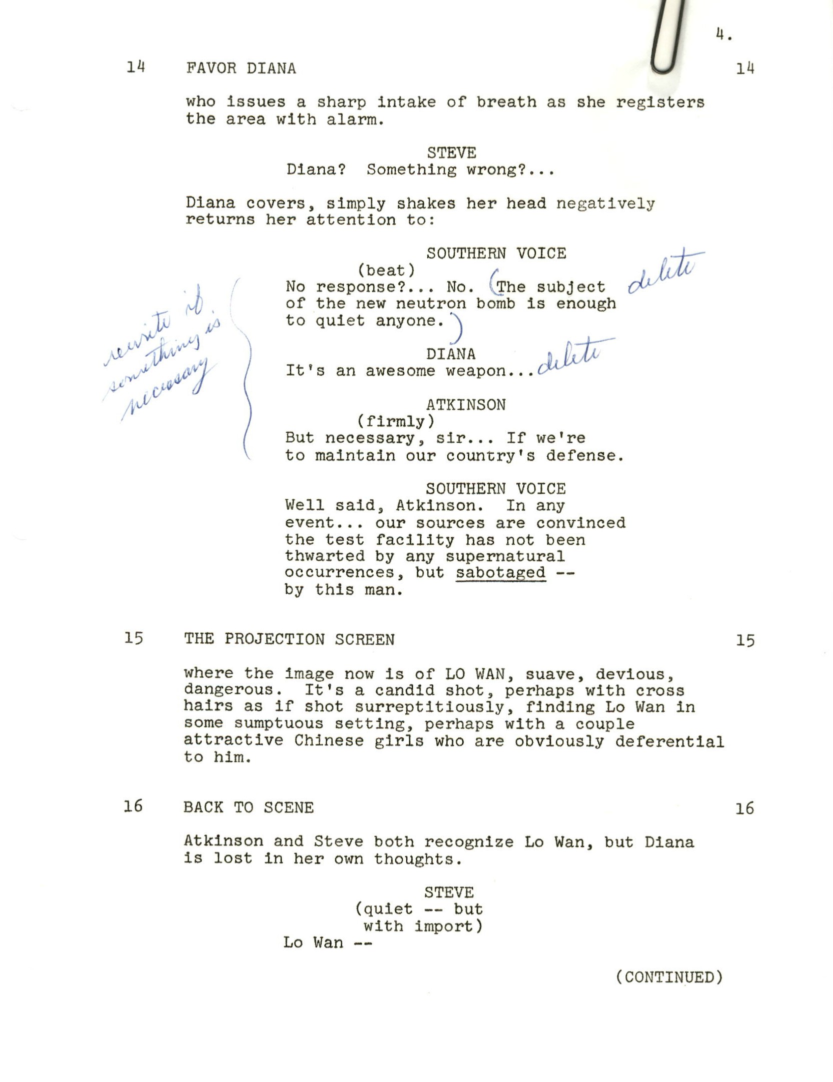 Wonder Woman Script p. 4 – The Text Message