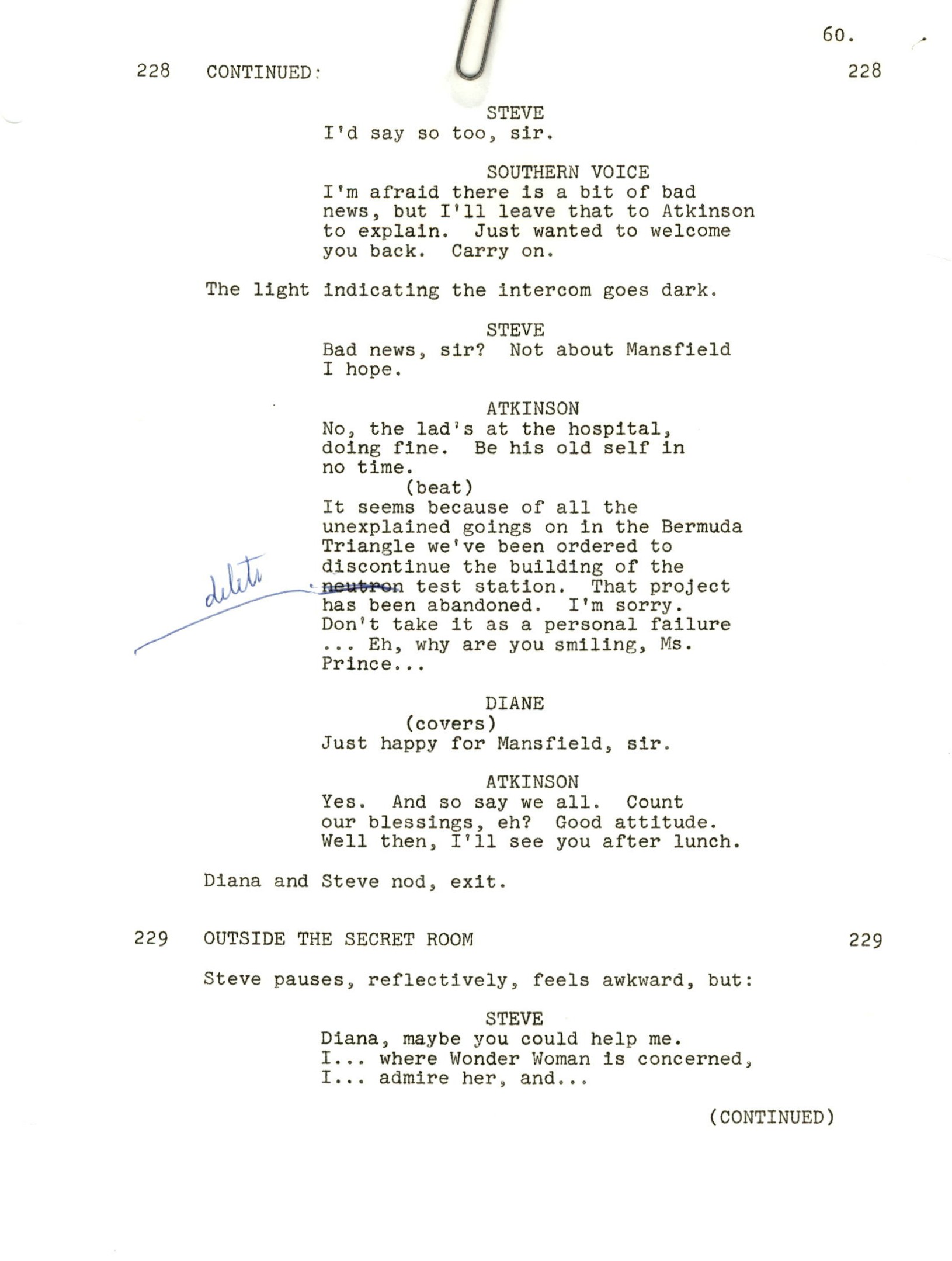 Wonder Woman Script p. 60 – The Text Message