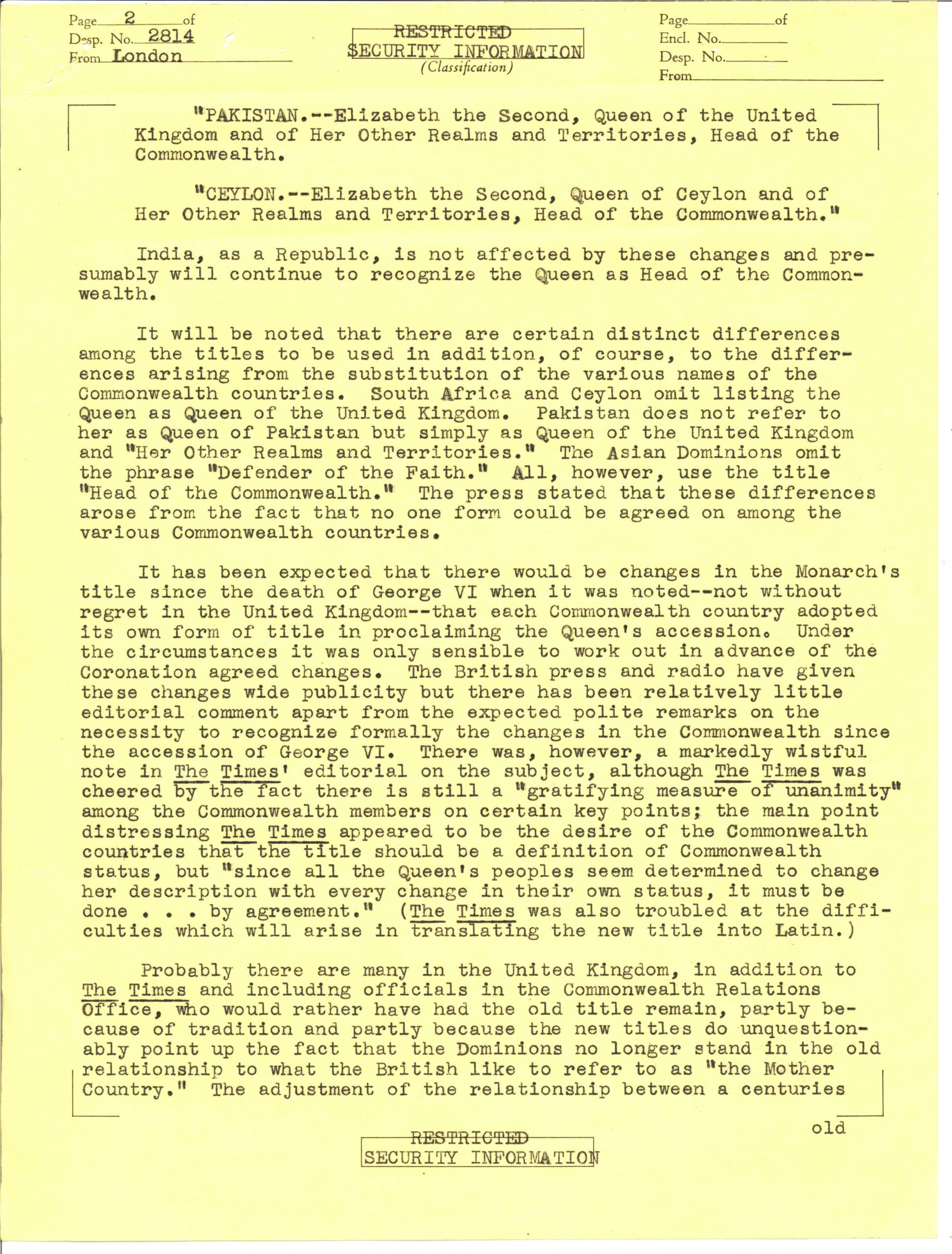 Queen Elizabeth II: Changing Circumstances, Changing Titles – The Text ...