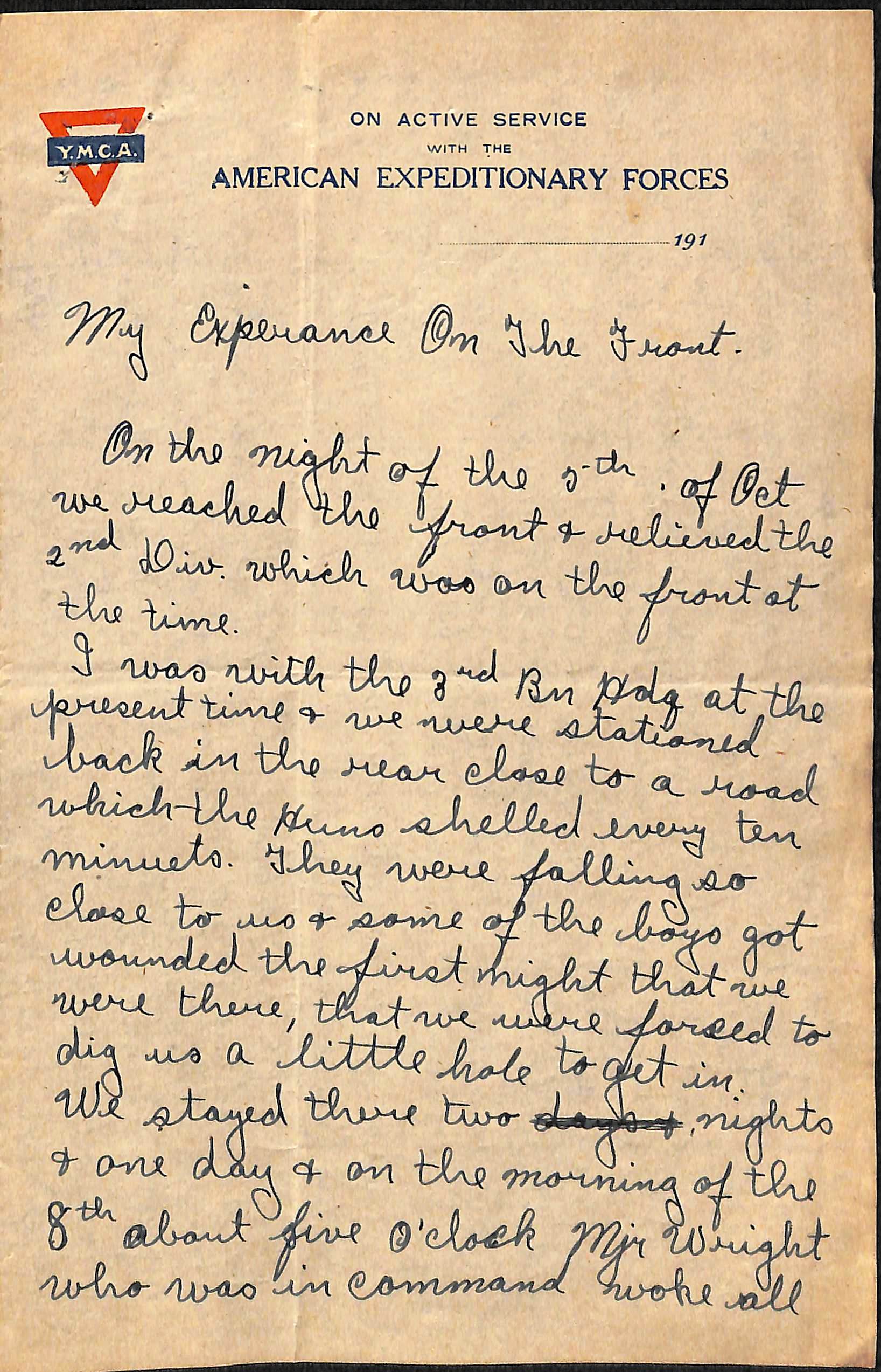 World War I Experiences of the Lone Star Division – The Text Message