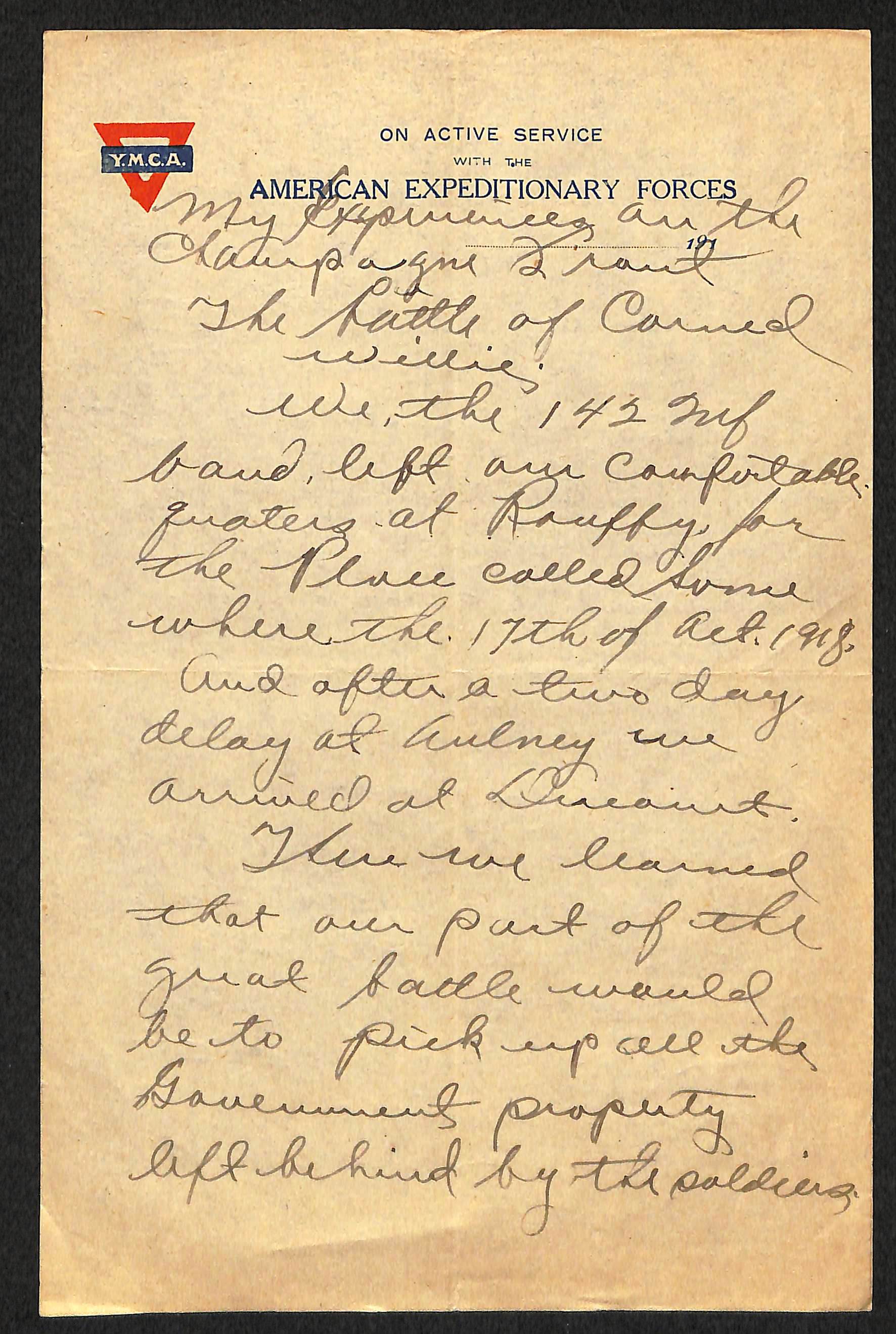 World War I Experiences of the Lone Star Division – The Text Message