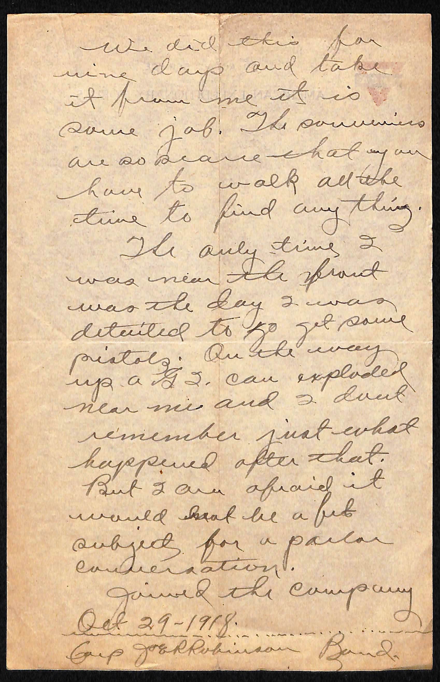 World War I Experiences of the Lone Star Division – The Text Message