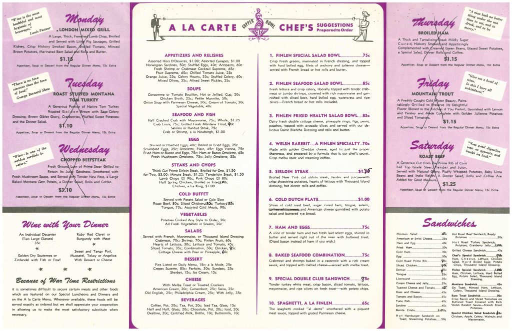 “We Suggest a Bacardi Cocktail Before Lunch,” WWII Era Menus from the ...