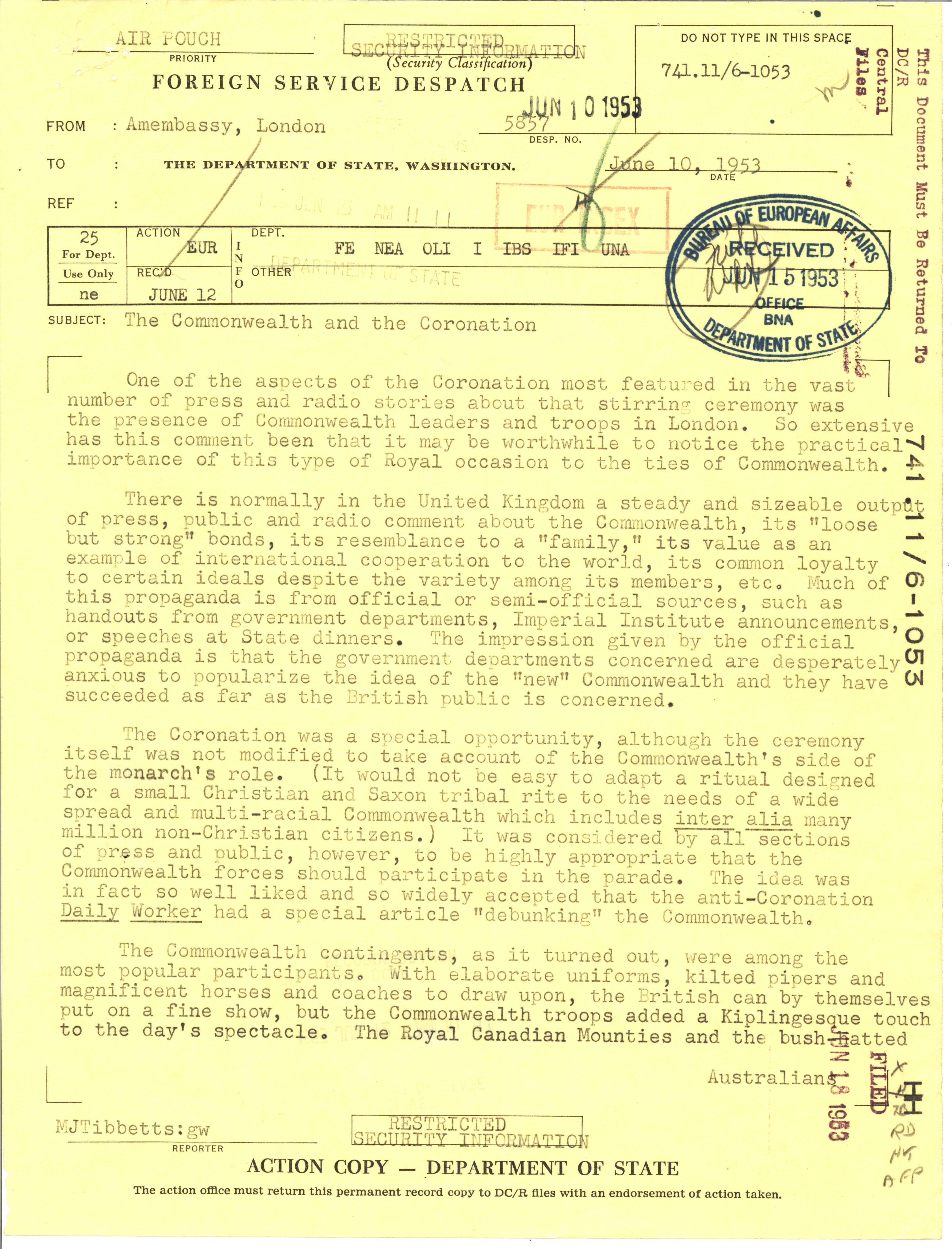 The Coronation of Queen Elizabeth II – The Text Message