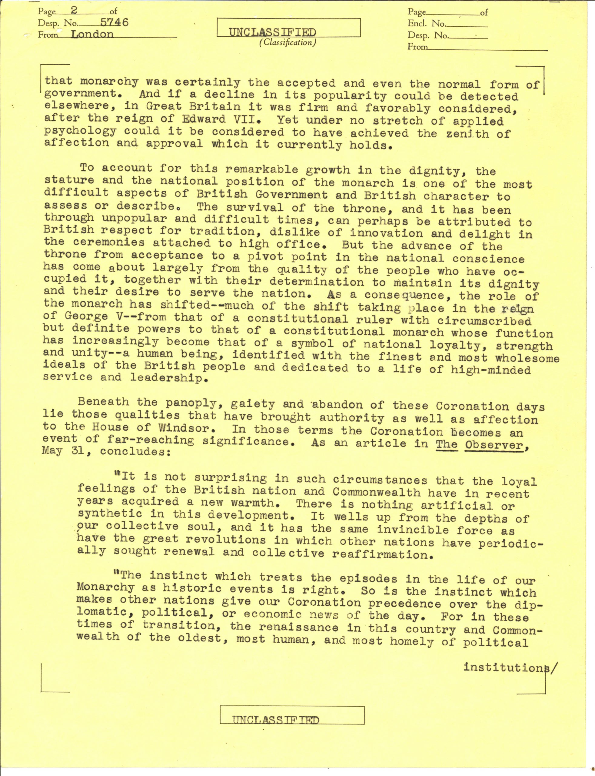 The Coronation of Queen Elizabeth II – The Text Message